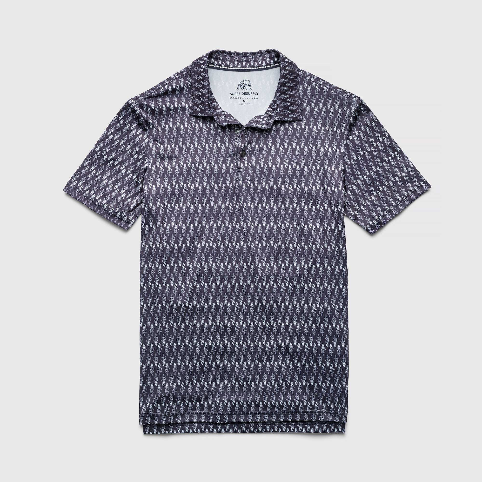 Shore Collarless Polo - Navy Hula - Surfside Supply Co. – Surfside ...