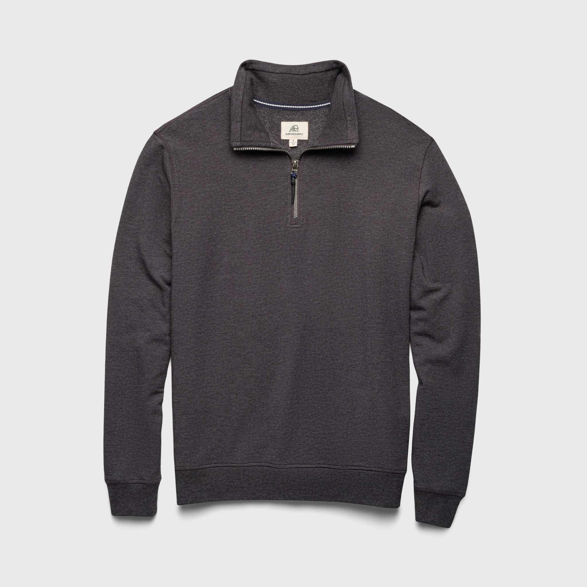 Bobby Brushback Fleece Zip Mock - Charcoal Heather - Surfside Supply Co ...