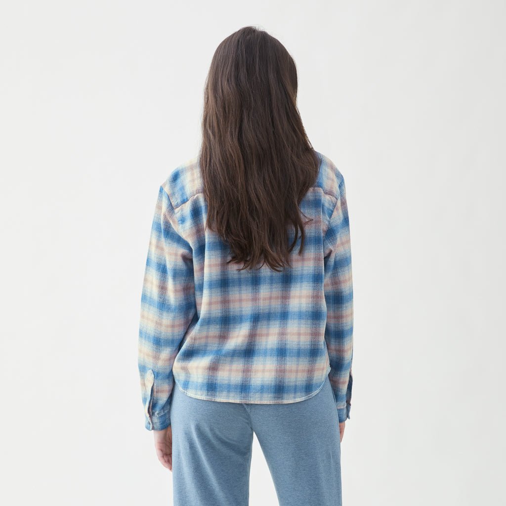 Olivia Plaid Popover - Blue Heather Plaid - Surfside Supply Co ...