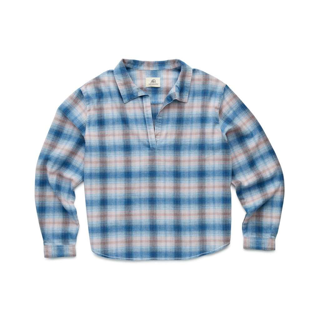 Olivia Plaid Popover - Blue Heather Plaid - Surfside Supply Co ...